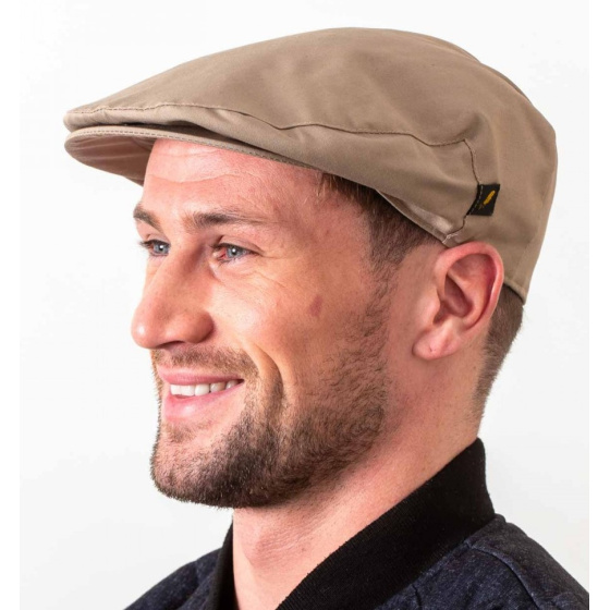 Gorra Plana Popelina Algodón Beige Sombrerero Referencia 19855 Chapellerie Traclet