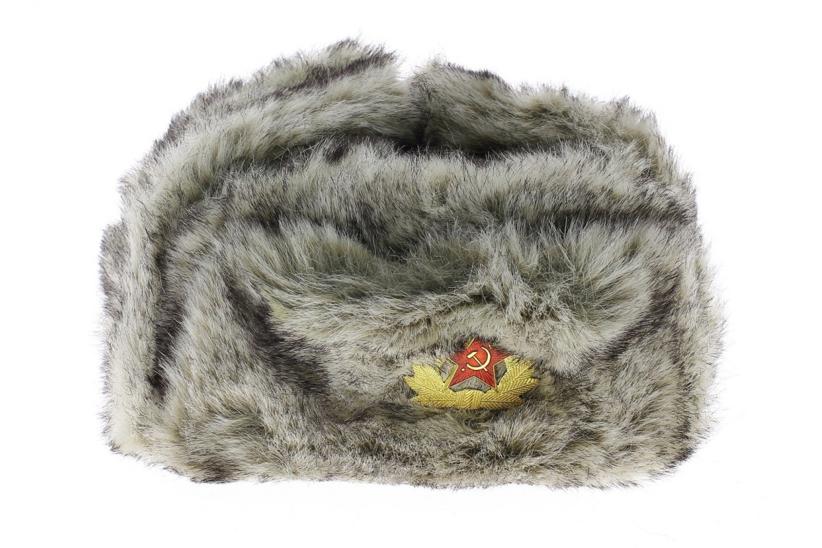 chapka russe grise- ushanka - achat vente chapka urss