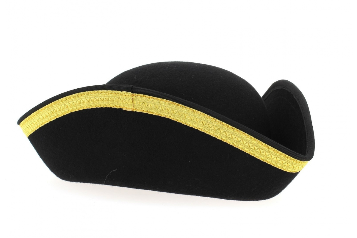 Chapeau Tricorne Franc Maçon feutre laine
