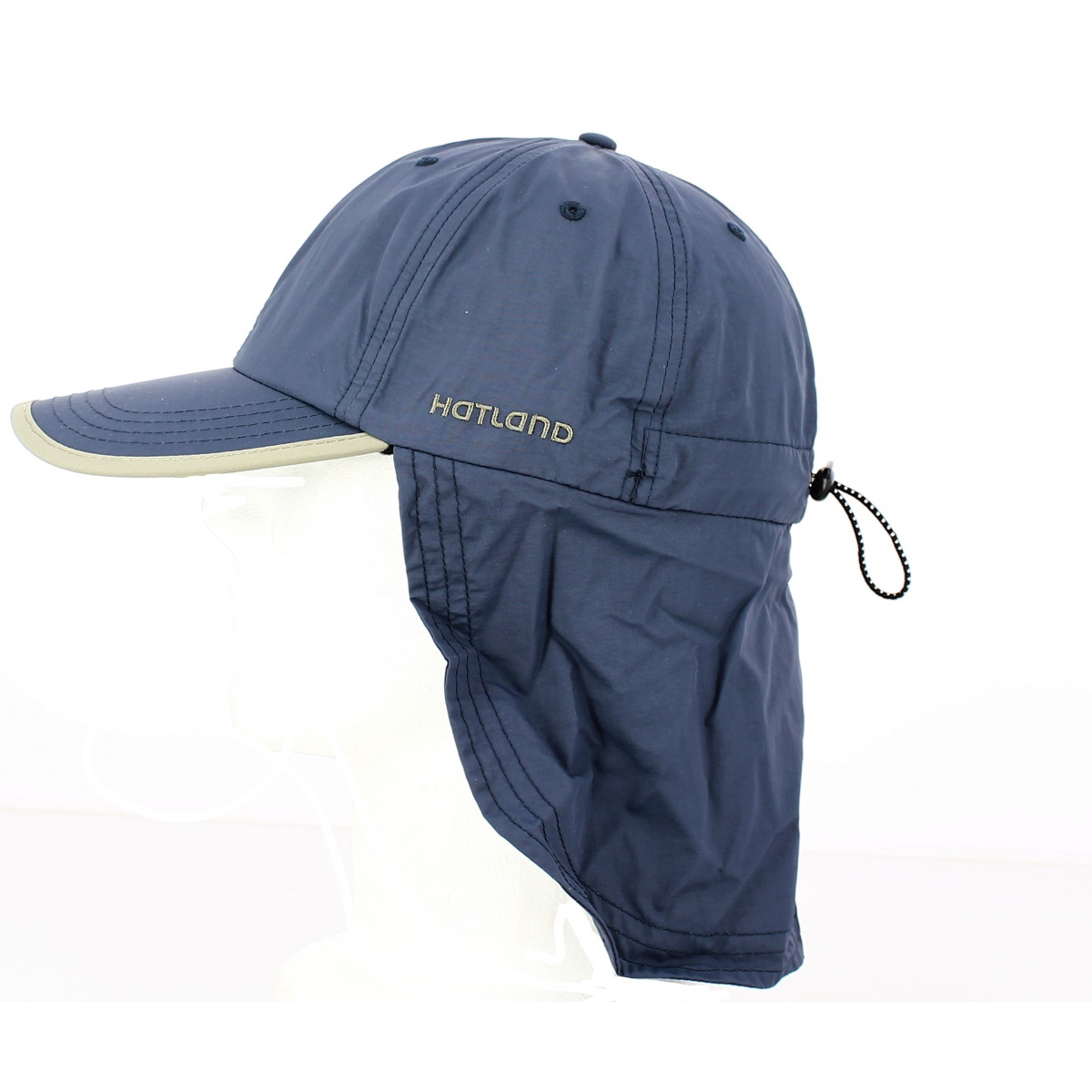 Blue cap with neck cover by Hatland